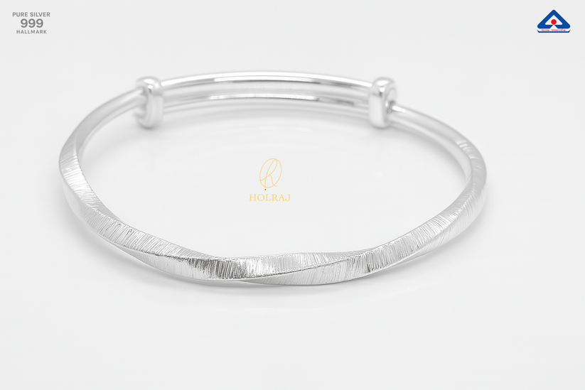 Pure Silver Twisted Bangles for Women | 99.9% Pure Silver Guaranteed ...
